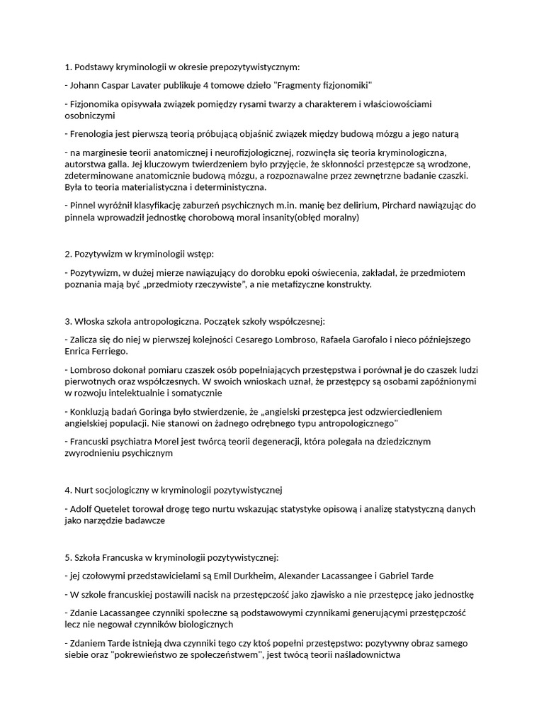 Teorie Kryminologiczne - Skrypt | PDF