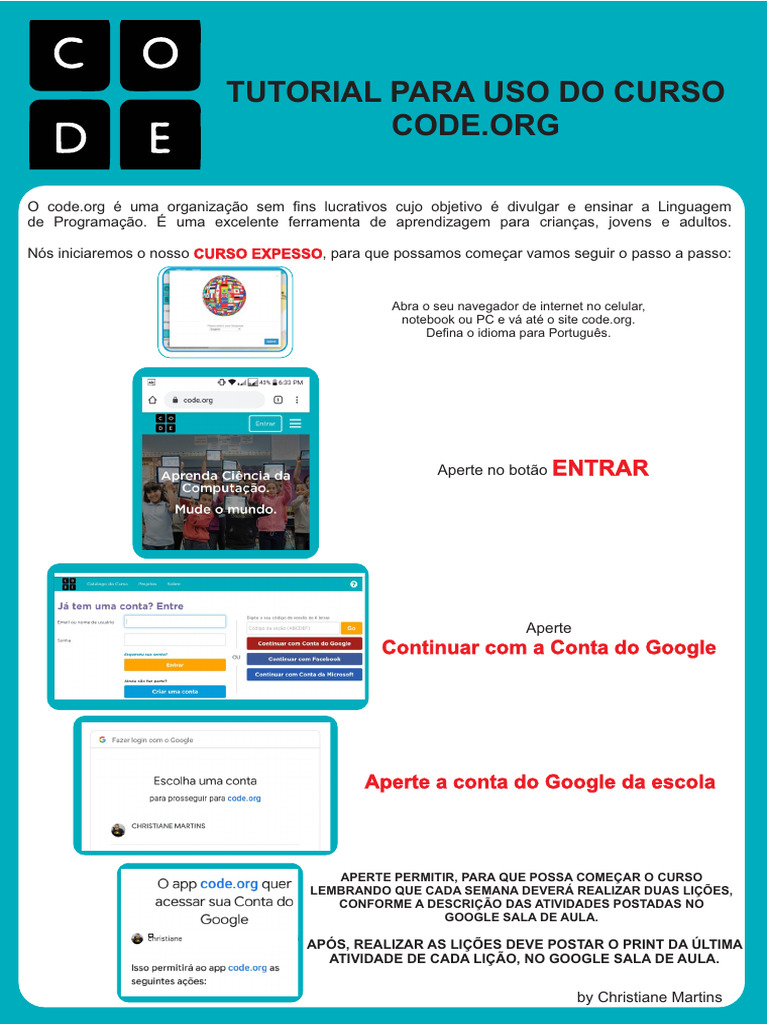 Tutorial do Curso 1 no Code.org | PDF