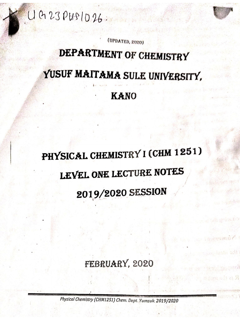 CHM LECTURE NOTE | PDF