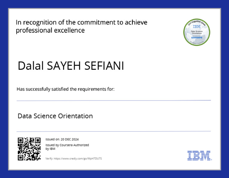Data Science Orientation Certificate | PDF