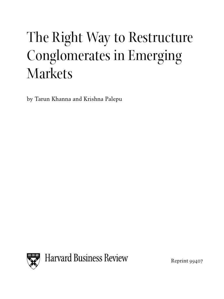 R4 - Right Way To Restructure Conglomerates in Emerging Markets | PDF ...
