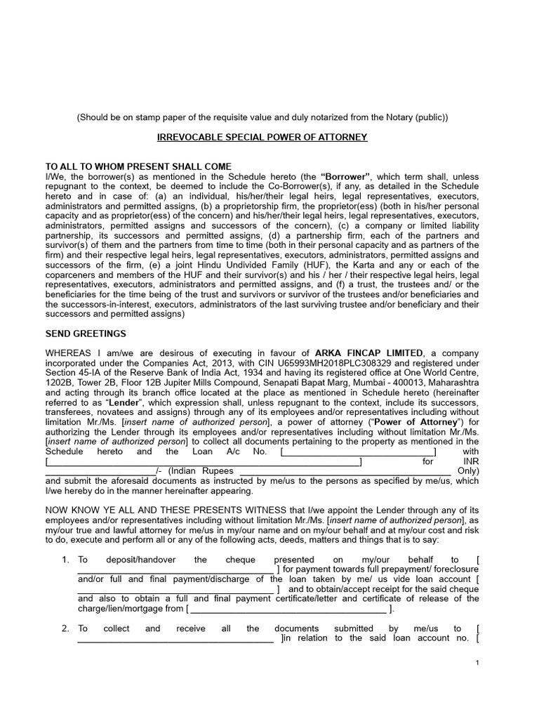 Special POA | PDF | Sole Proprietorship | Partnership