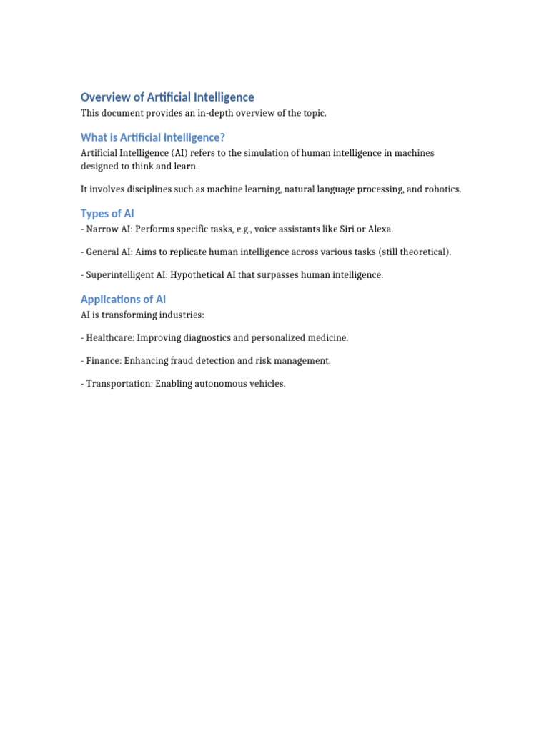 Detailed AI Overview | PDF