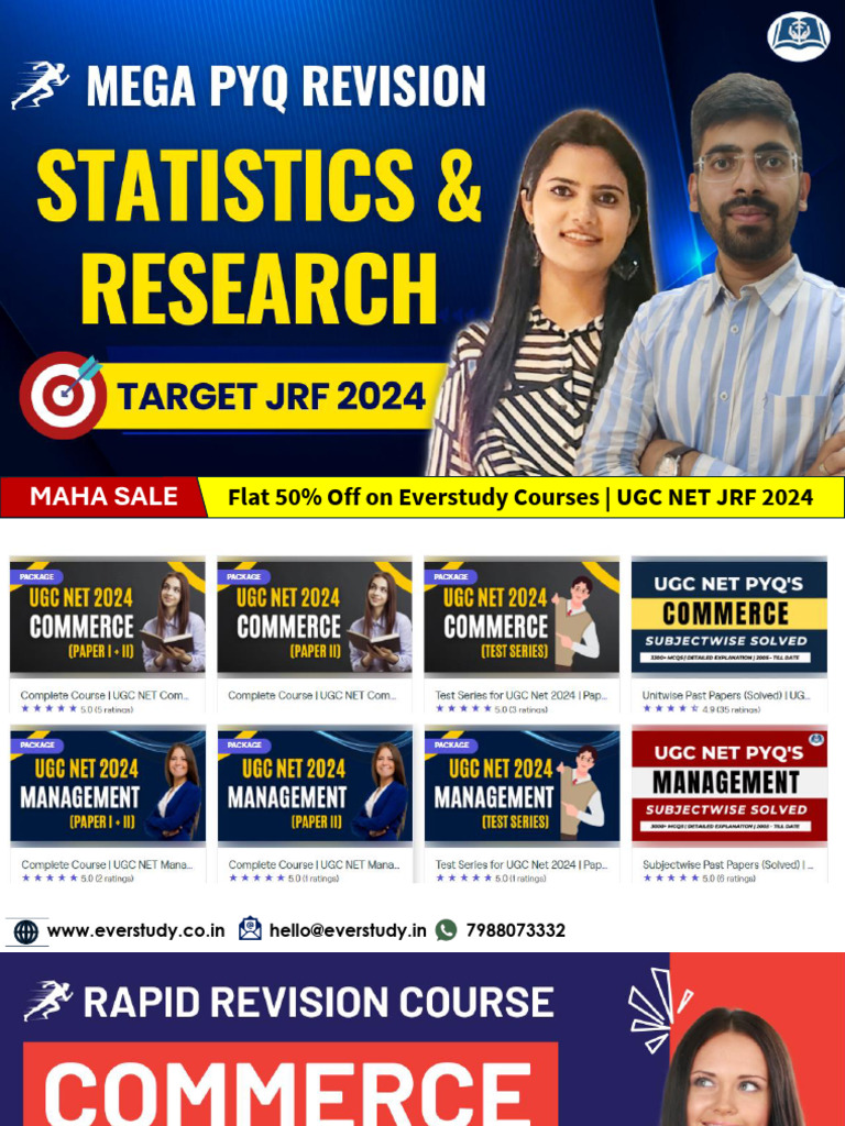 Statistics_Last 3 Year PYQ_NET Commerce 2024 | PDF | Restaurants | Statistical Analysis
