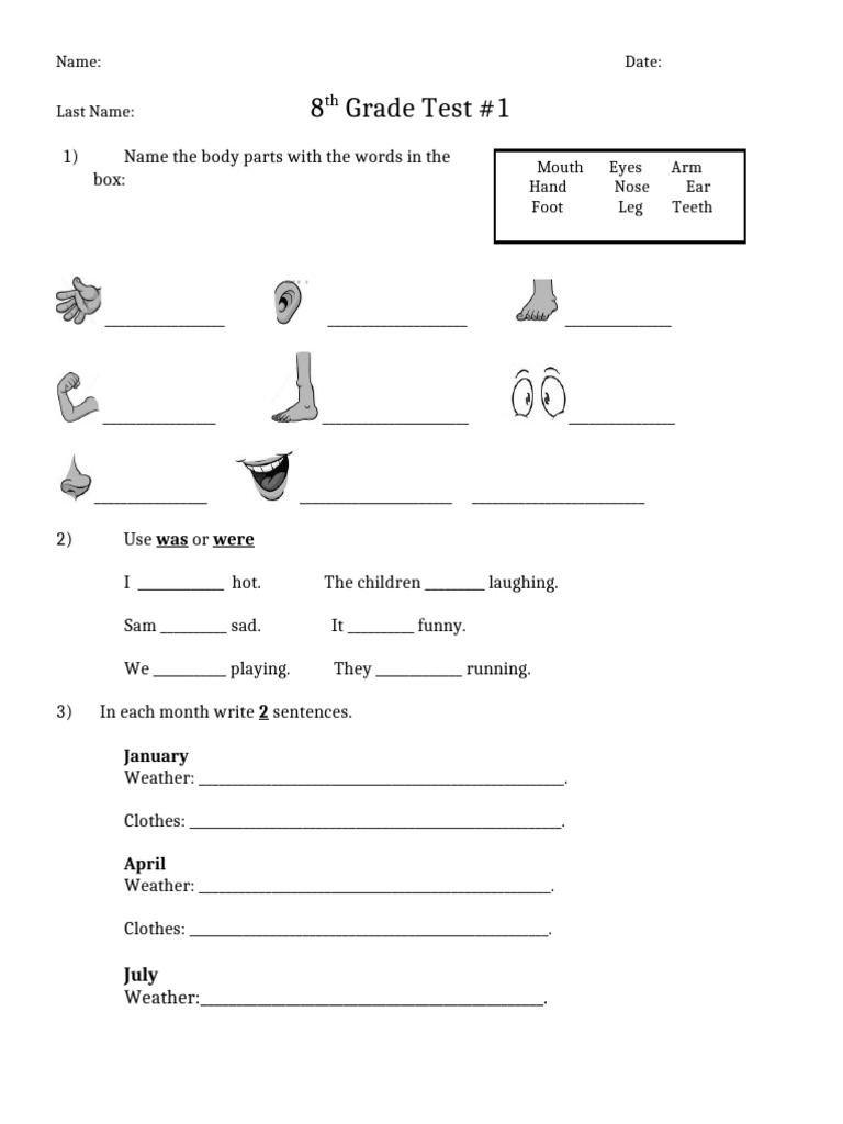 6th Grade Test Tests - 51632 | PDF