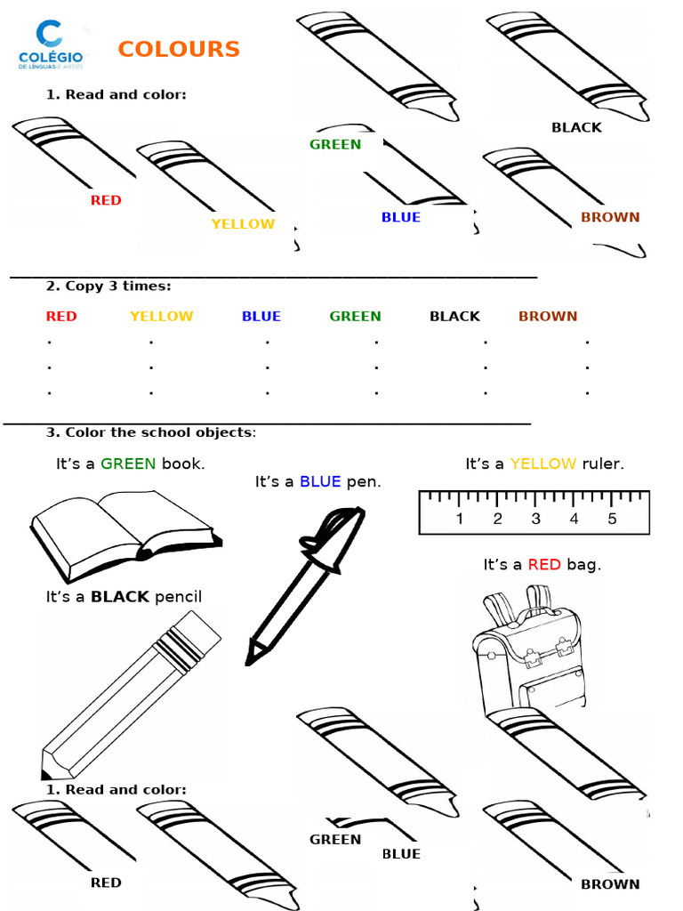 Colors and School Objects 62783 | PDF