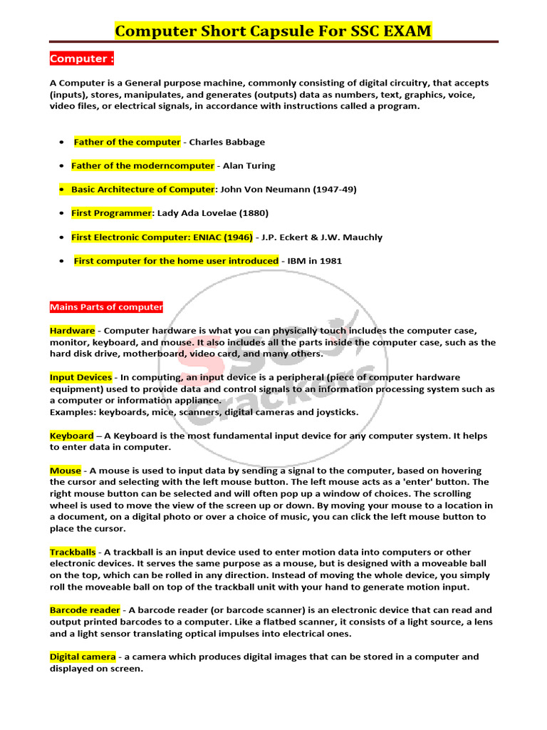 Computer Capsule New 1 PDF | PDF | Computer Data Storage | Computer Network