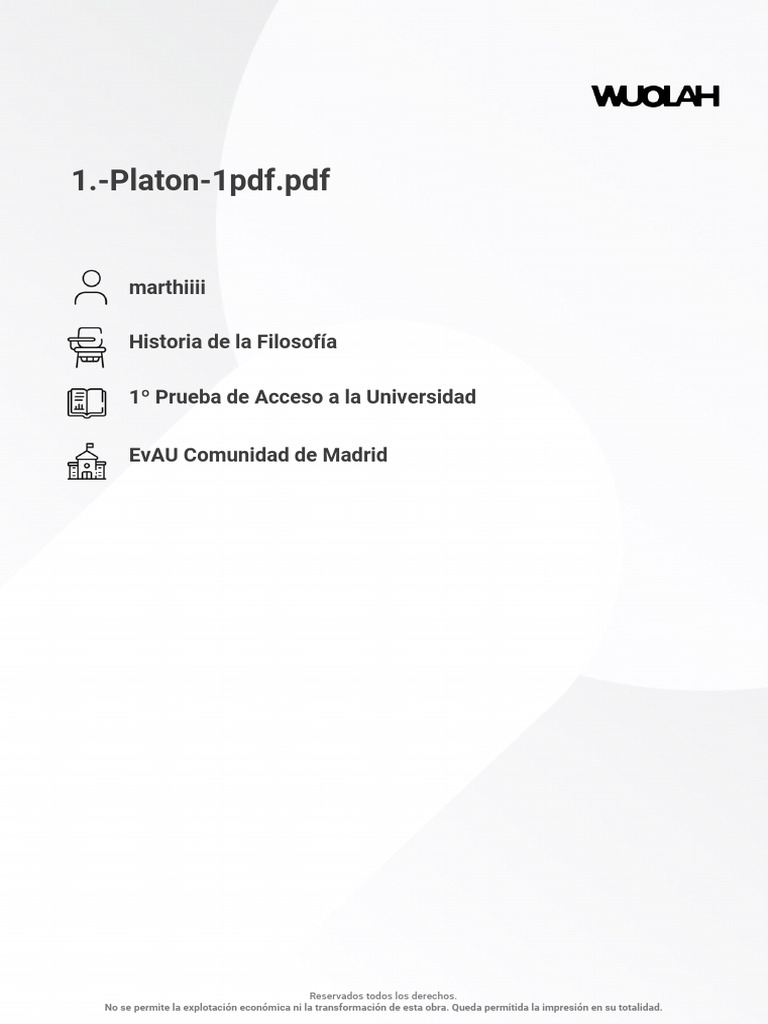 Resumen 1. Platon 1pdf | PDF | Platón | Conocimiento