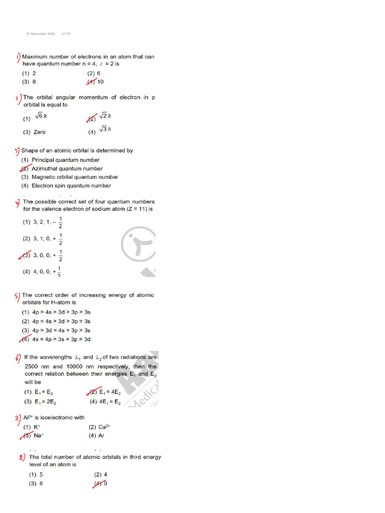 2.atomic Structure Answer Key | PDF