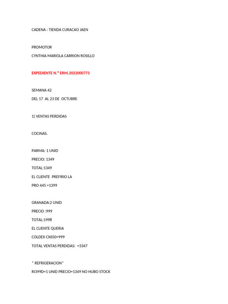 Informacion Cadena | PDF