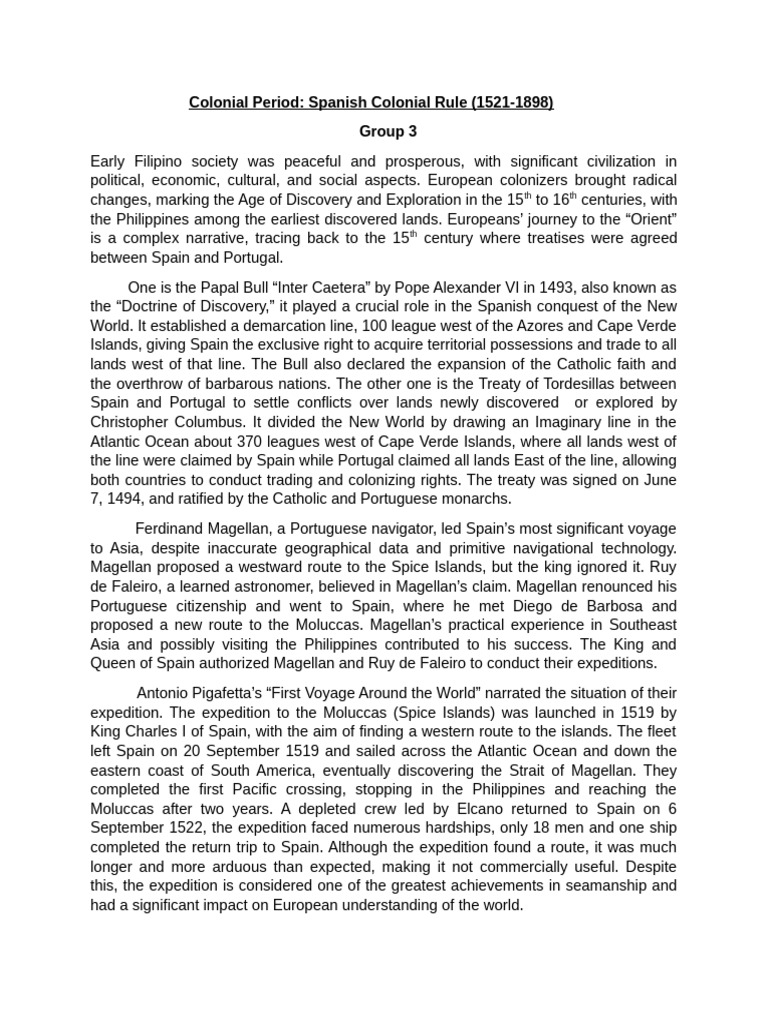 Summary - Group 3 (Longer Ver.) | PDF | Spanish Empire | Spanish ...