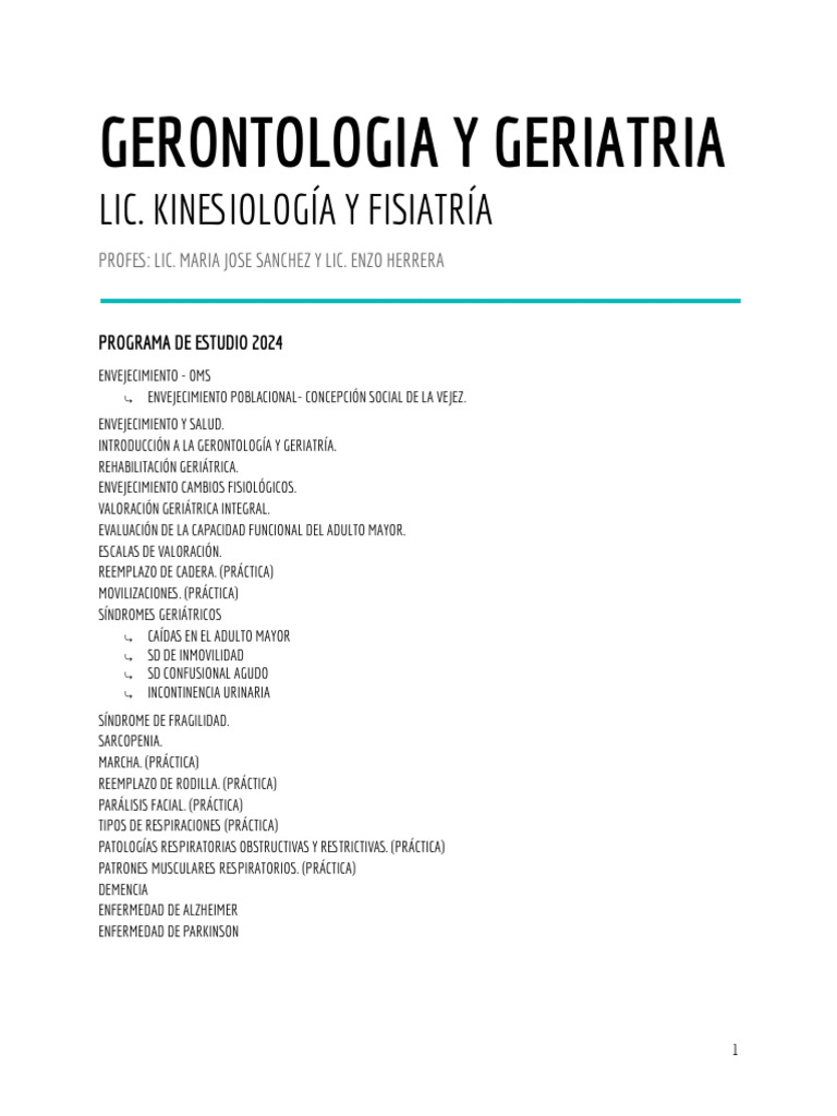 Geronto 2024 | PDF | Vejez | Envejecimiento
