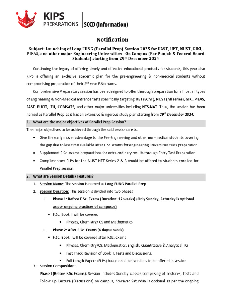 KIPS-InFO-12!04!2024 - Launching of Long FUNG Parallel Prep Session ...