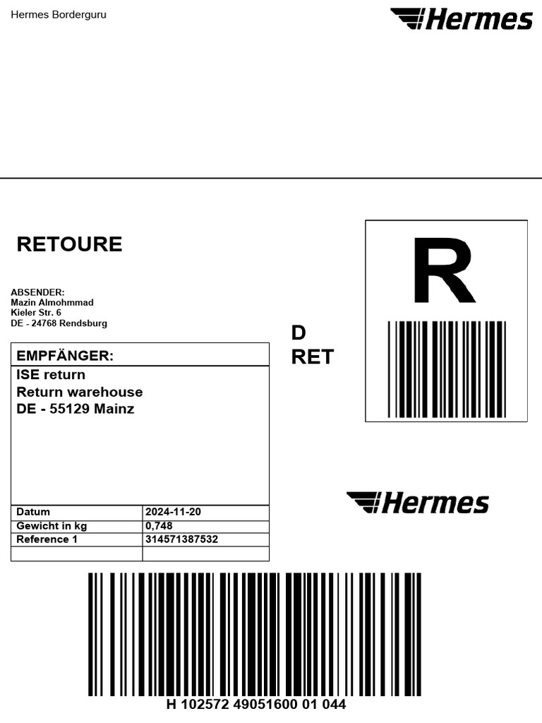 Returnlabel 314571387532 Pdf