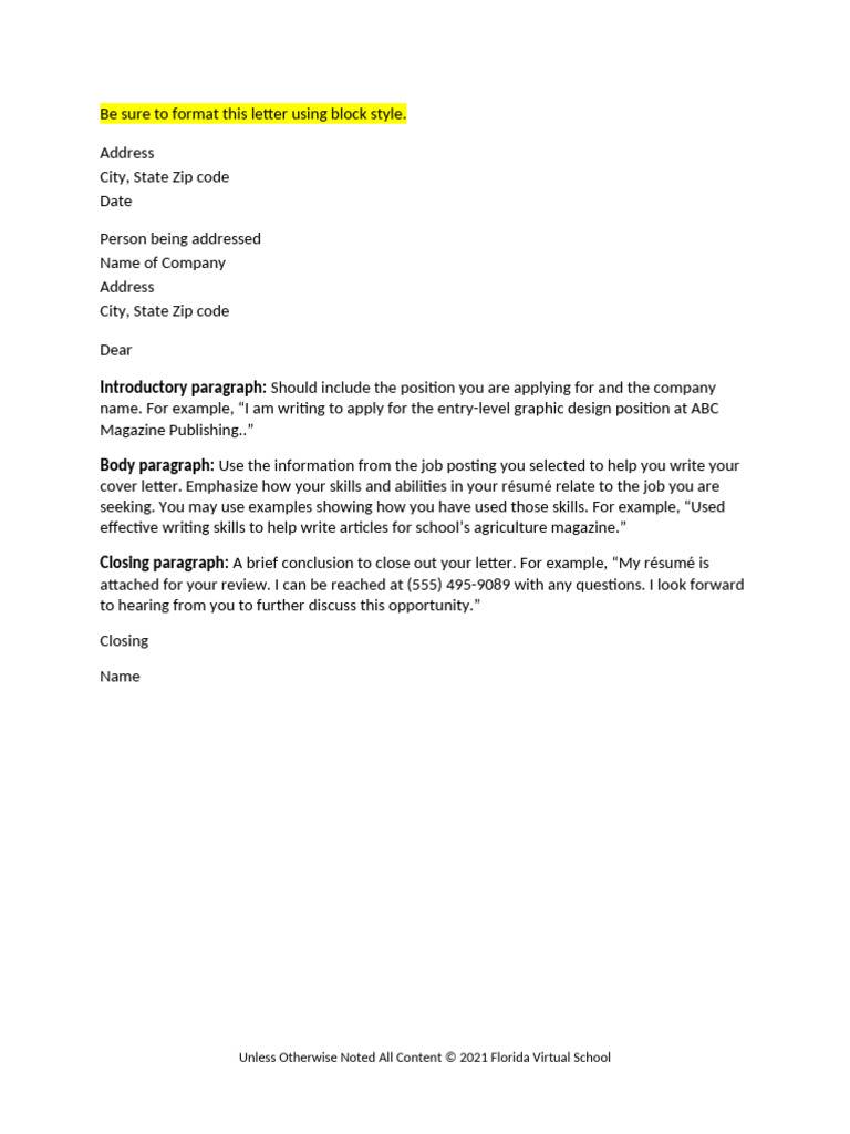 Cover Letter Writing Guide | PDF