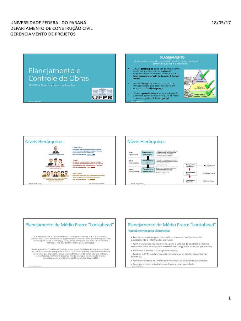 Planejamento e Controle de Obras | PDF | Planejamento | Tempo
