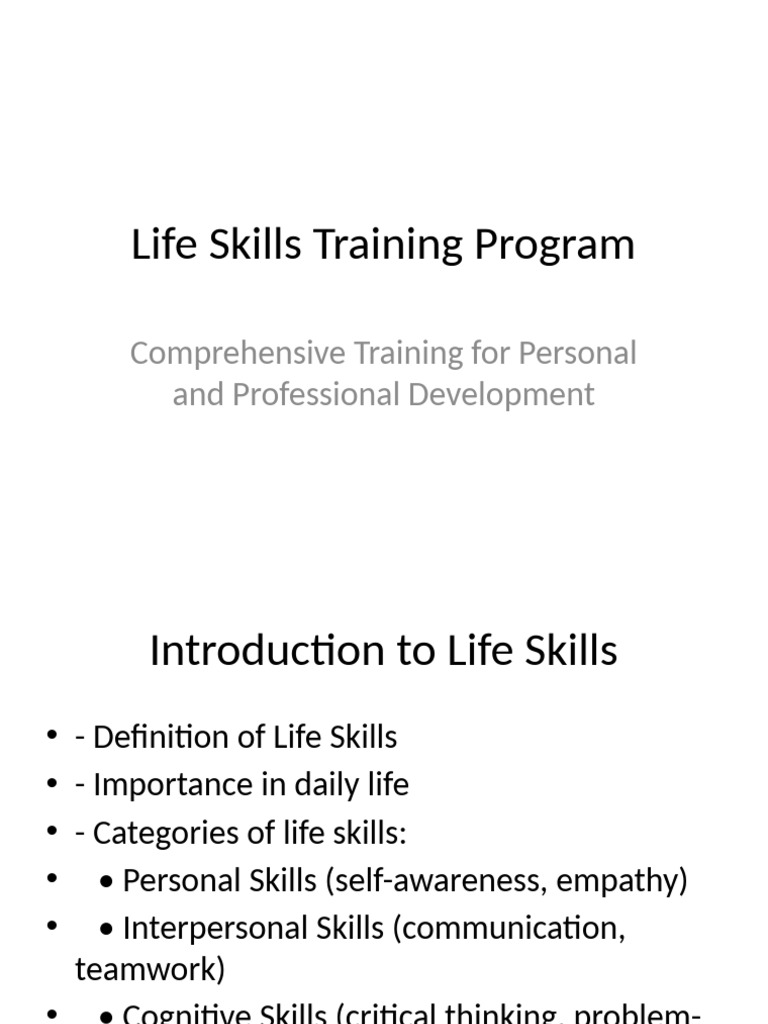 Life Skills Training Presentation Updated | PDF