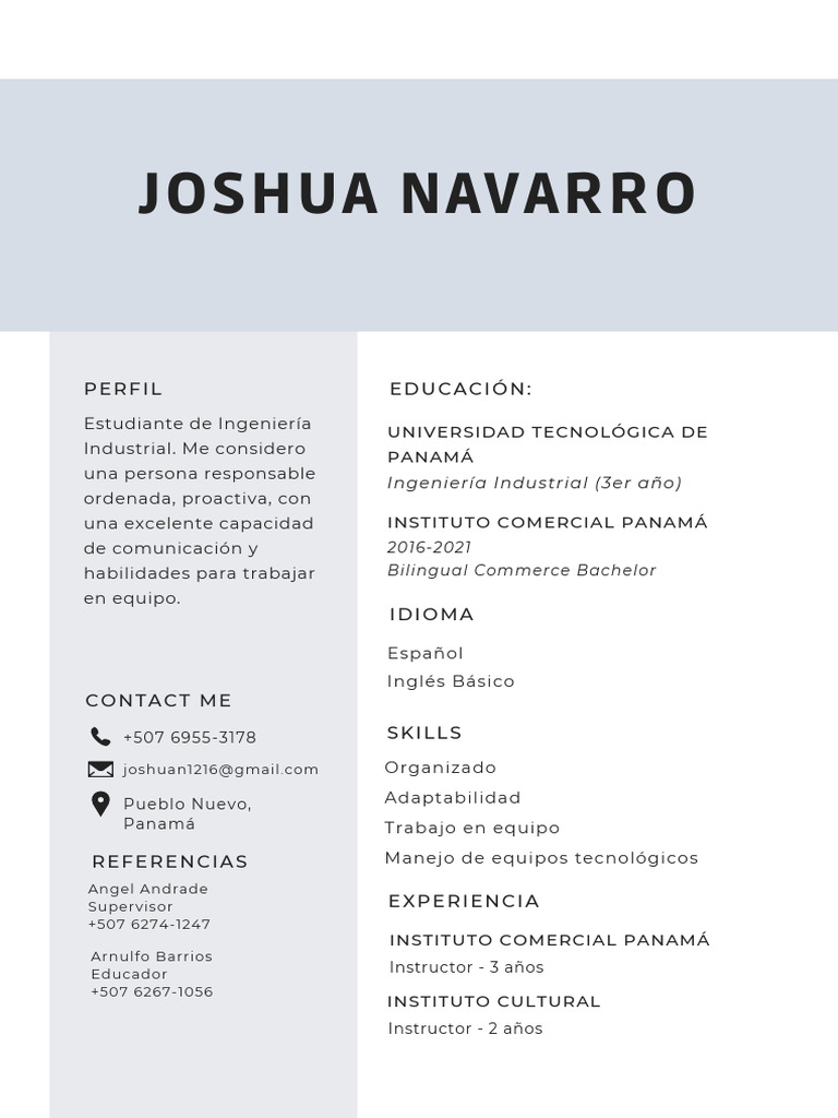 Cv Joshua Navarro. | PDF