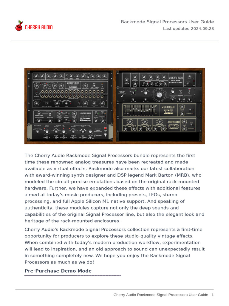 Cherry Audio Rackmode Signal Processors User Guide | PDF | Computer ...