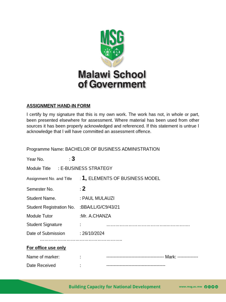 Elements of Business Model | PDF | E Commerce | Logistics