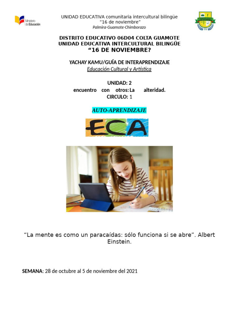 Guia1 U2 Eca 2do Bgu | PDF | Aprendizaje | Modificación de comportamiento