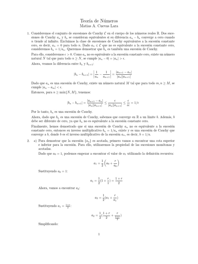 tarea1_TEO | PDF | Desigualdad (Matemáticas) | Álgebra