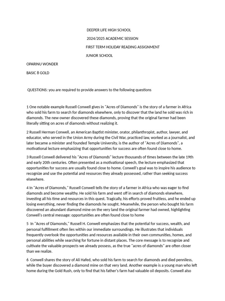 Wonder Dlhs Assignment | PDF | Social Psychology