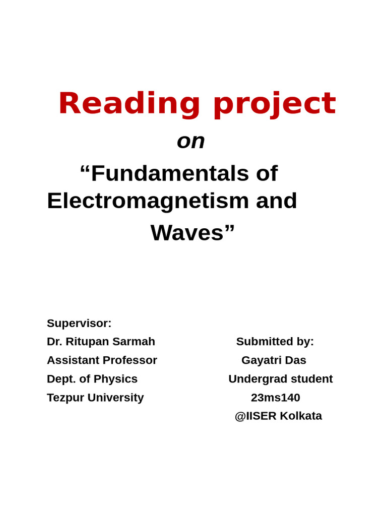 Reading Project Write Up | PDF | Waves | Euclidean Vector Reading Project Write Up | PDF | Waves | Euclidean Vector