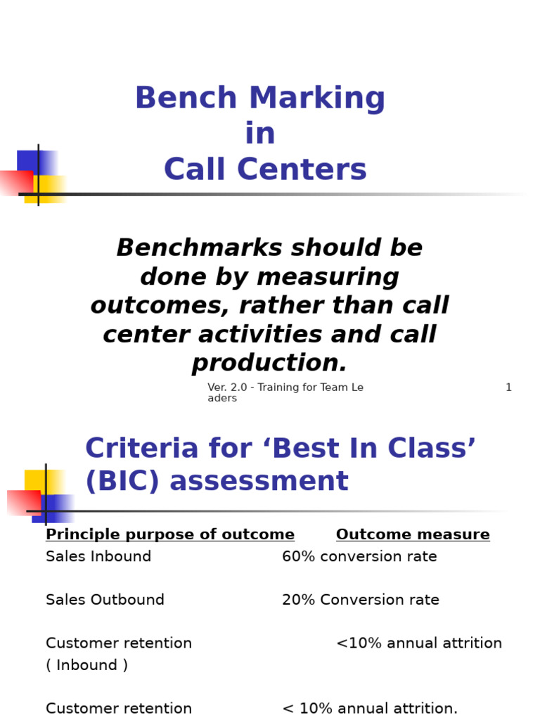 Bench Marking in Call Centers | PDF | Call Centre | Business Economics