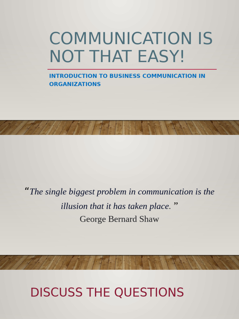 Communication Is Not That Easy | PDF | Communication | Information
