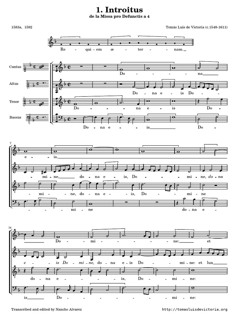 Requiem A 4 Voces-01-Introitus | PDF