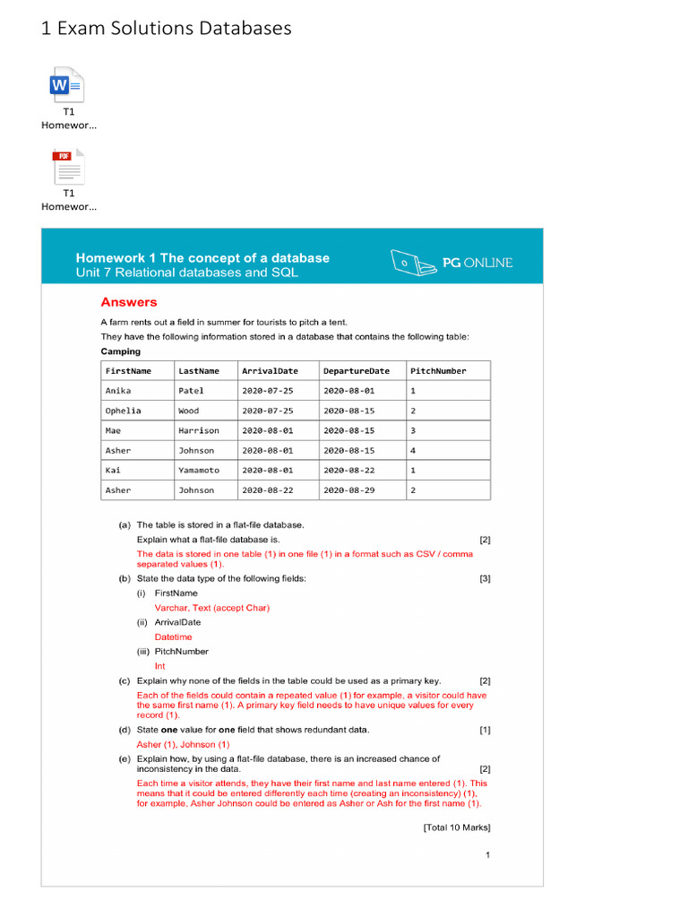 1 Exam Solutions Databases | PDF