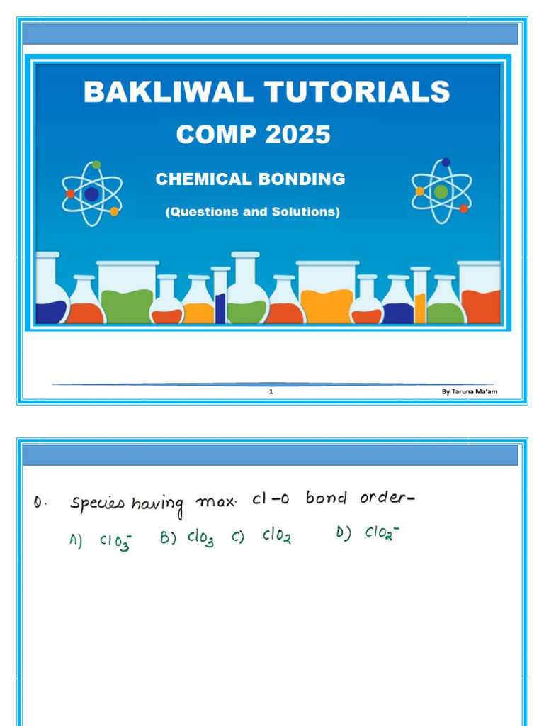 COMP2025 Chemical Bonding Questions & Solutions 240820 204954 | PDF