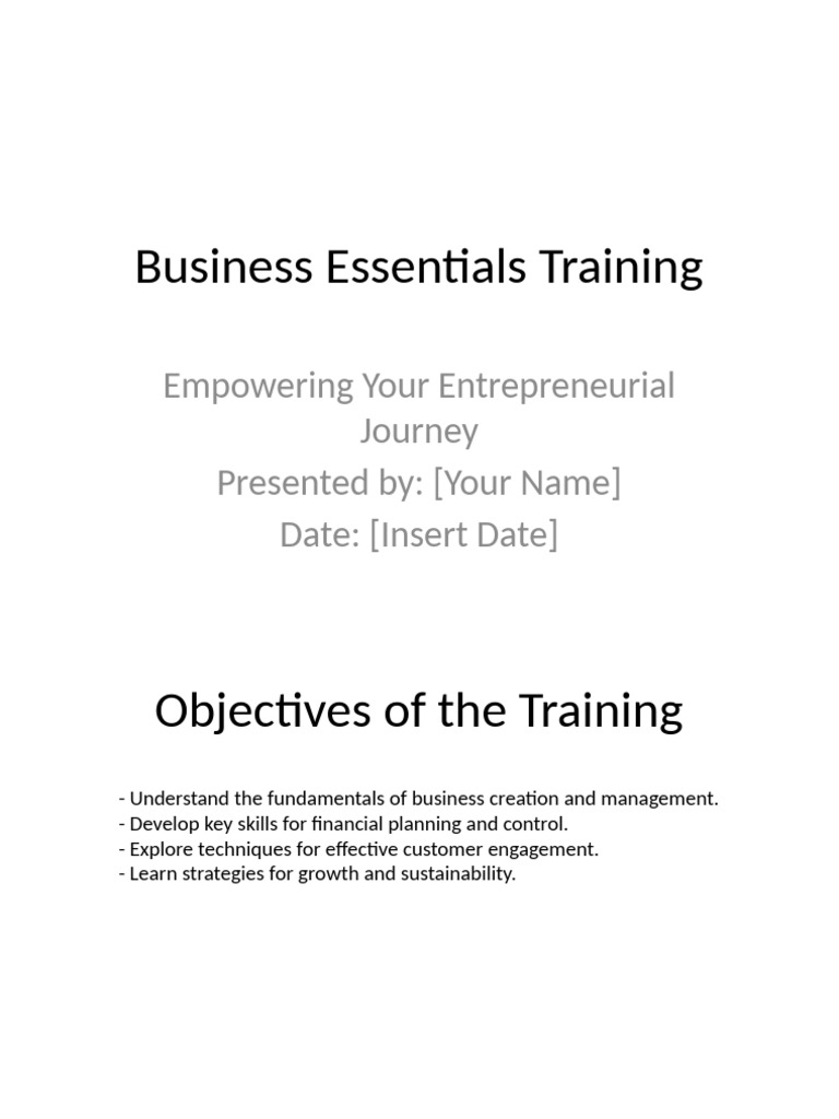 Business Model Training Essentials | PDF