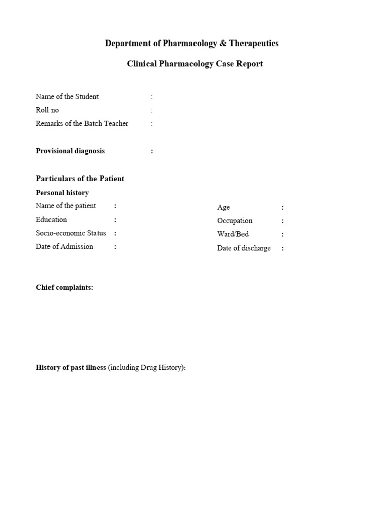 Case Report | PDF | Adverse Effect | Pharmacology