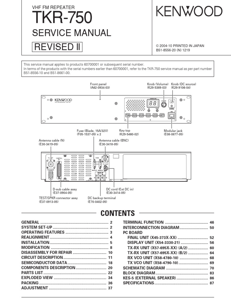 kenwood_tkr_750_service_manual_revised2 | PDF | Amplifier | Personal Computers