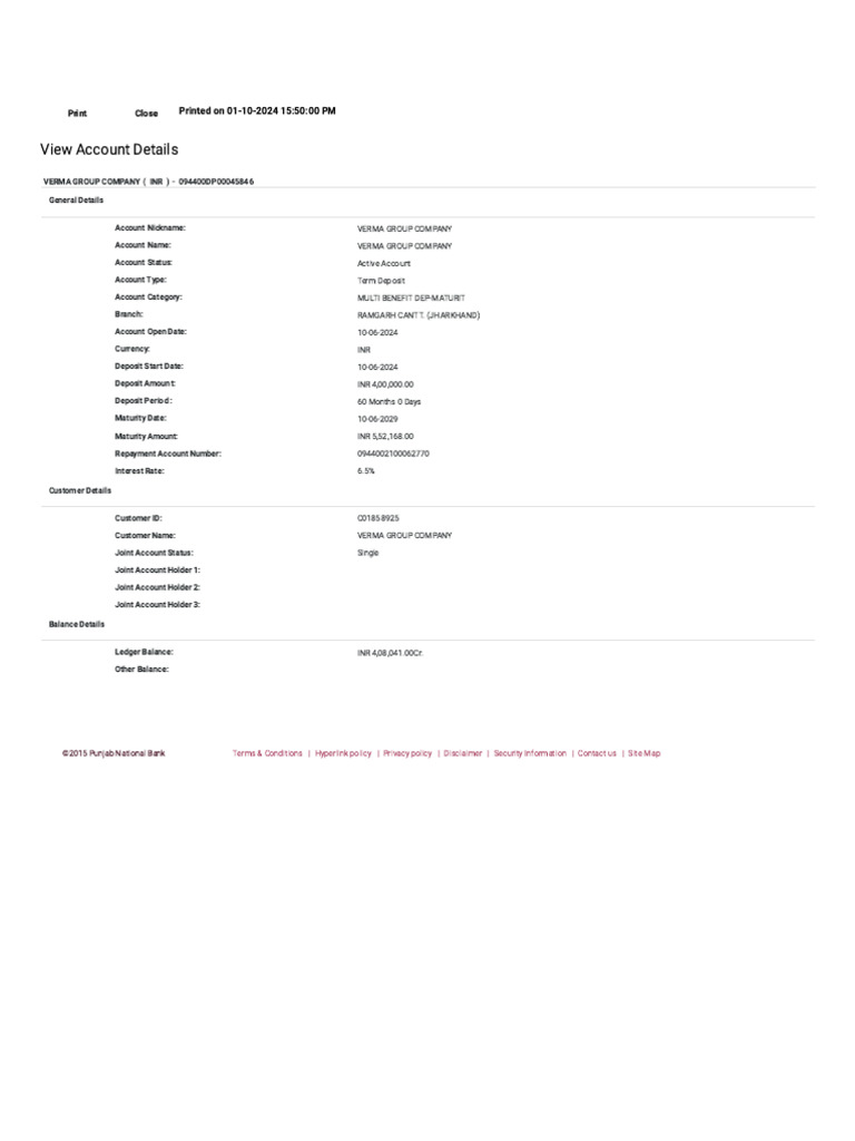 PNB E-Banking_ View Account Details (1) | PDF