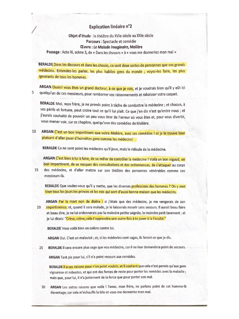 Explication Linéaire N°2 | PDF