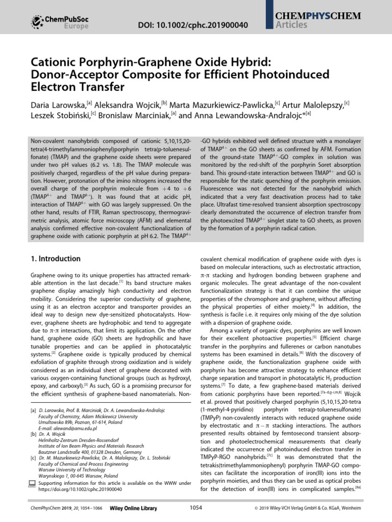 Larowska Et Al 2019 ChemPhysChem | PDF | Graphene | Emission Spectrum