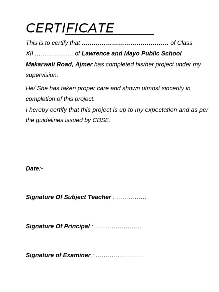Project Completion Certificate | PDF