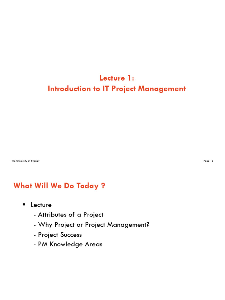 Lecture 1 Introduction To IT PM | PDF | Project Management | Project ...