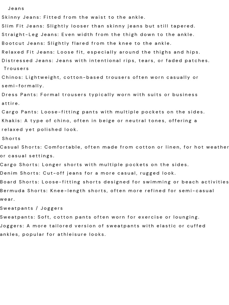 When It Comes To Men's Bottom Wear, There Are Various Types Designed ...