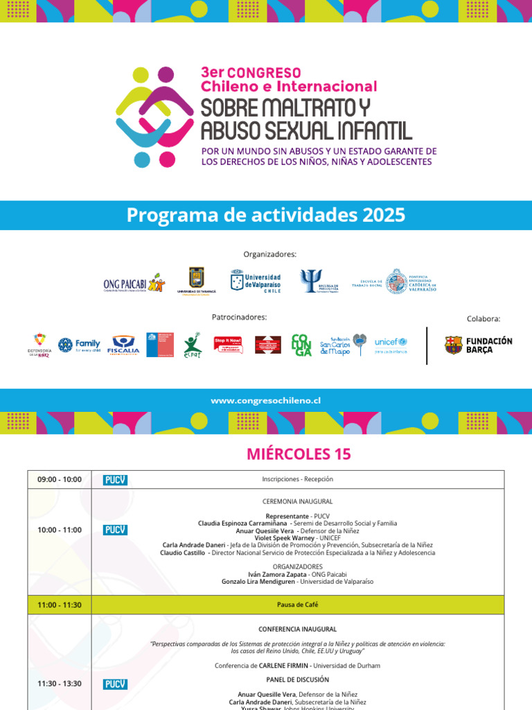 Programa 3er Congreso ASI 2025 | PDF | Abuso infantil | Violencia