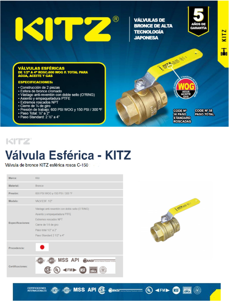 Kitz Valvulas Rivelsa | PDF