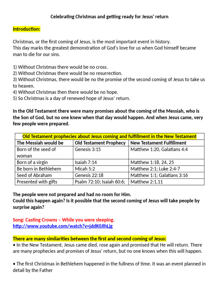 Celebrating Christmas Getting Ready For Jesus' Return | PDF | Jesus ...