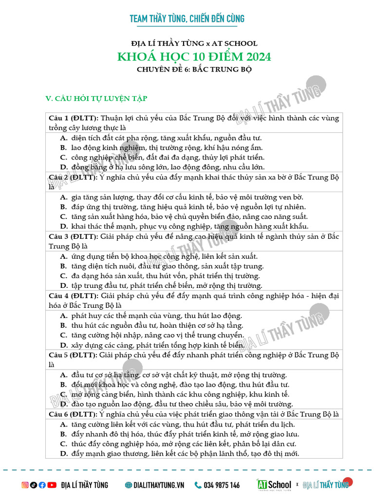 2024 - DLTT - 10D - CD6 - DE (Tu Luyen) | PDF
