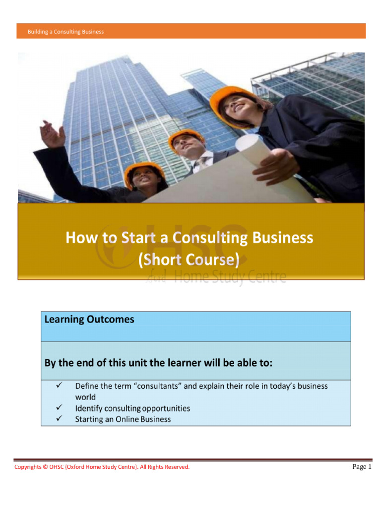 How to Start a Consulting Business | PDF