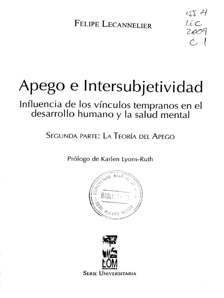 Lecannelier - Apego e Intersubjetividad II | PDF