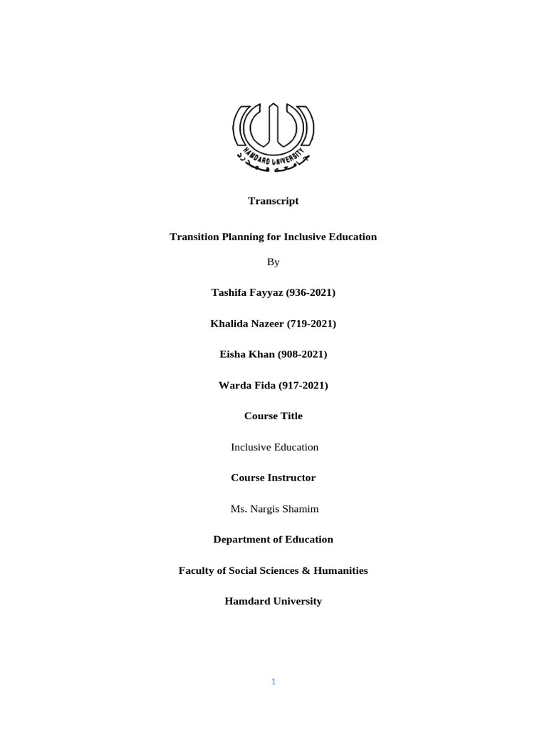 Inclusive Education Transition Guide | PDF | Individualized Education ...