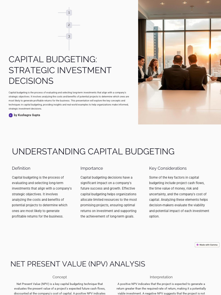 Capital Budgeting Strategic Investment Decisions | PDF | Capital ...